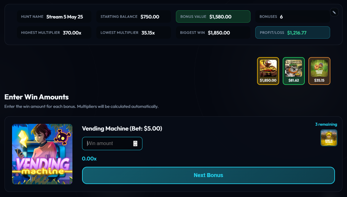 Ripple Hunt | Bonus Hunt Tracker